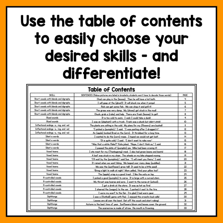 Decodable Sentence Scrambles for Second Grade | Fall Theme – Learning ...