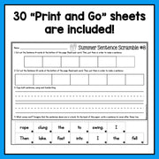 Decodable Sentence Scrambles for Second Grade | Summer Theme – Learning ...