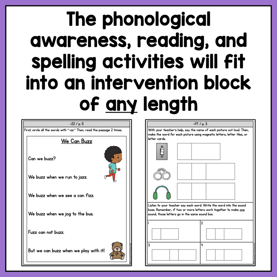 Double Final Consonants Intervention Pack | No-Prep, Phonics-Based Rea ...