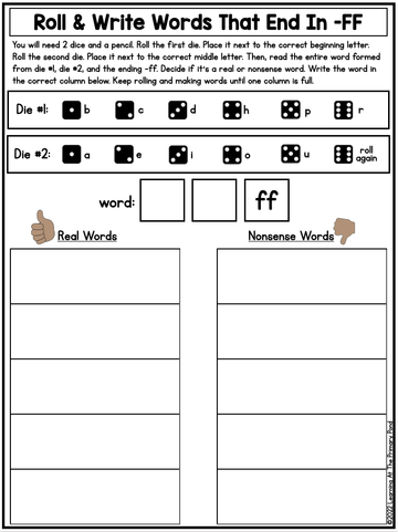 Double Final Consonants Parent Pack ~ Targeted Skill Pack for K-3 ...