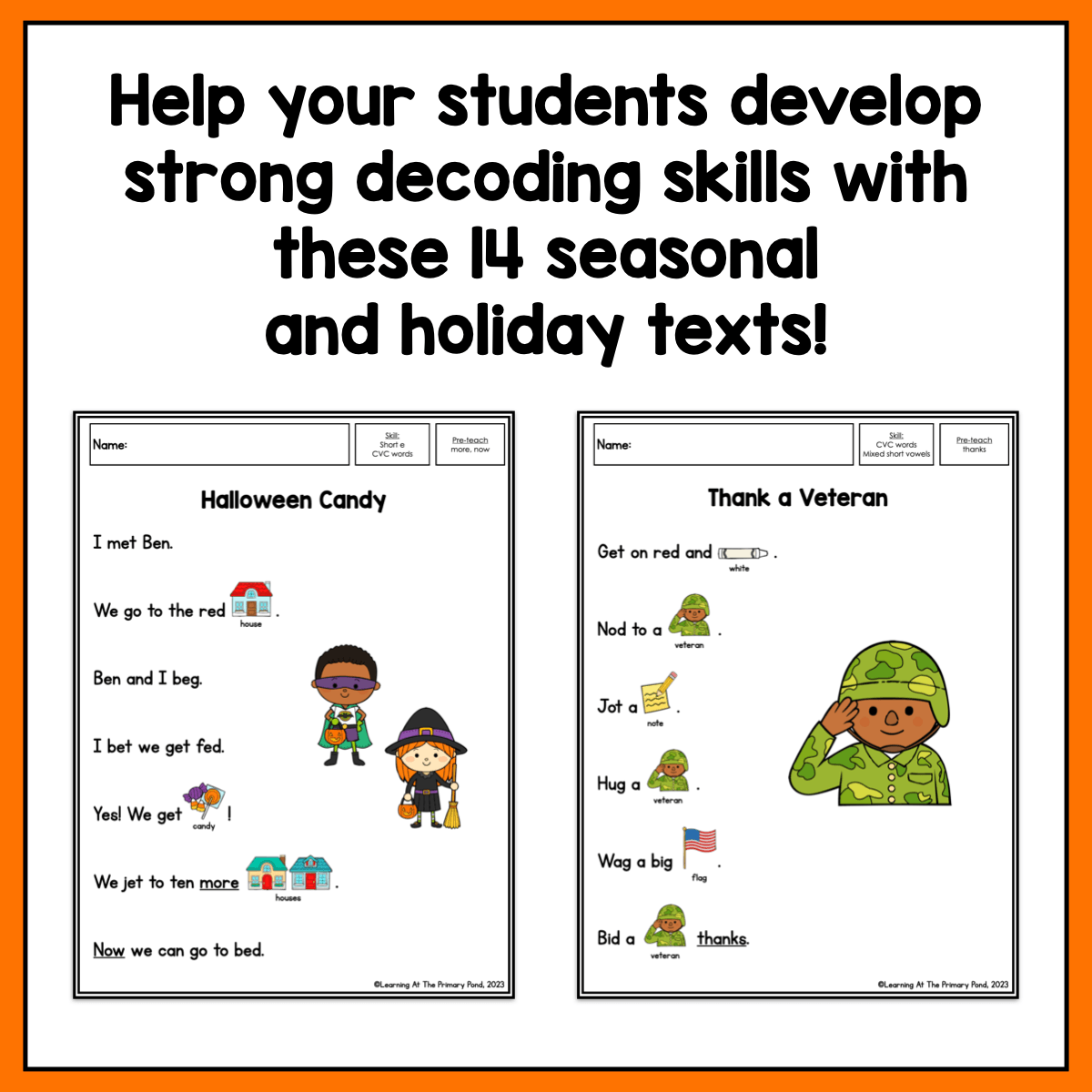 Fall Decodable Texts for Kindergarten | Passages on Fall and Fall Holi ...
