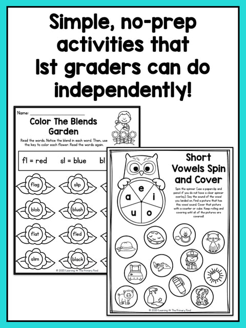 First Grade Centers – learning-at-the-primary-pond