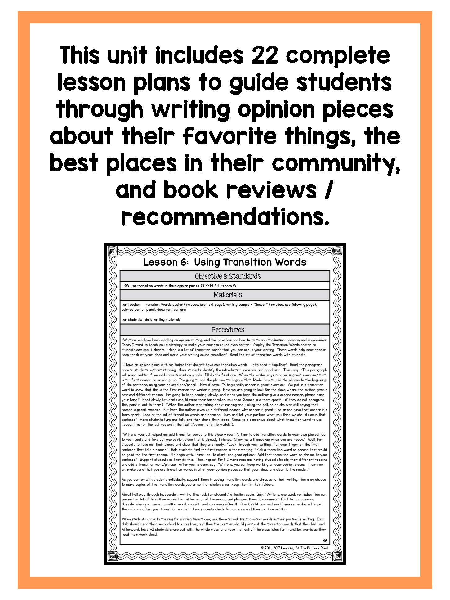 First Grade Opinion Writing Lessons {1st Grade Writing Workshop Unit 4 ...