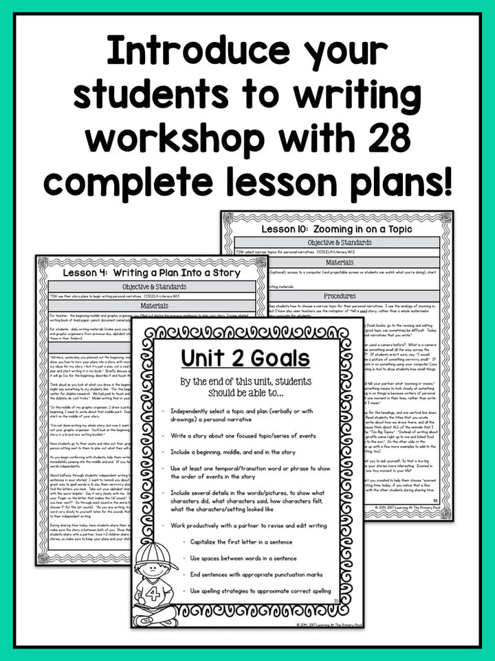 First Grade Personal Narrative Writing Lessons {1st Grade Writing Work ...