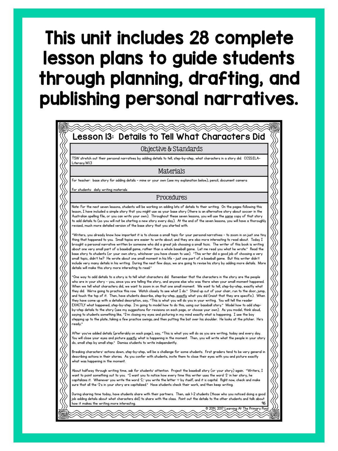 First Grade Personal Narrative Writing Lessons {1st Grade Writing Work ...