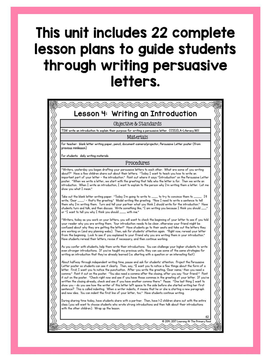 First Grade Persuasive Letter Writing Lessons {1st Grade Writing Works ...