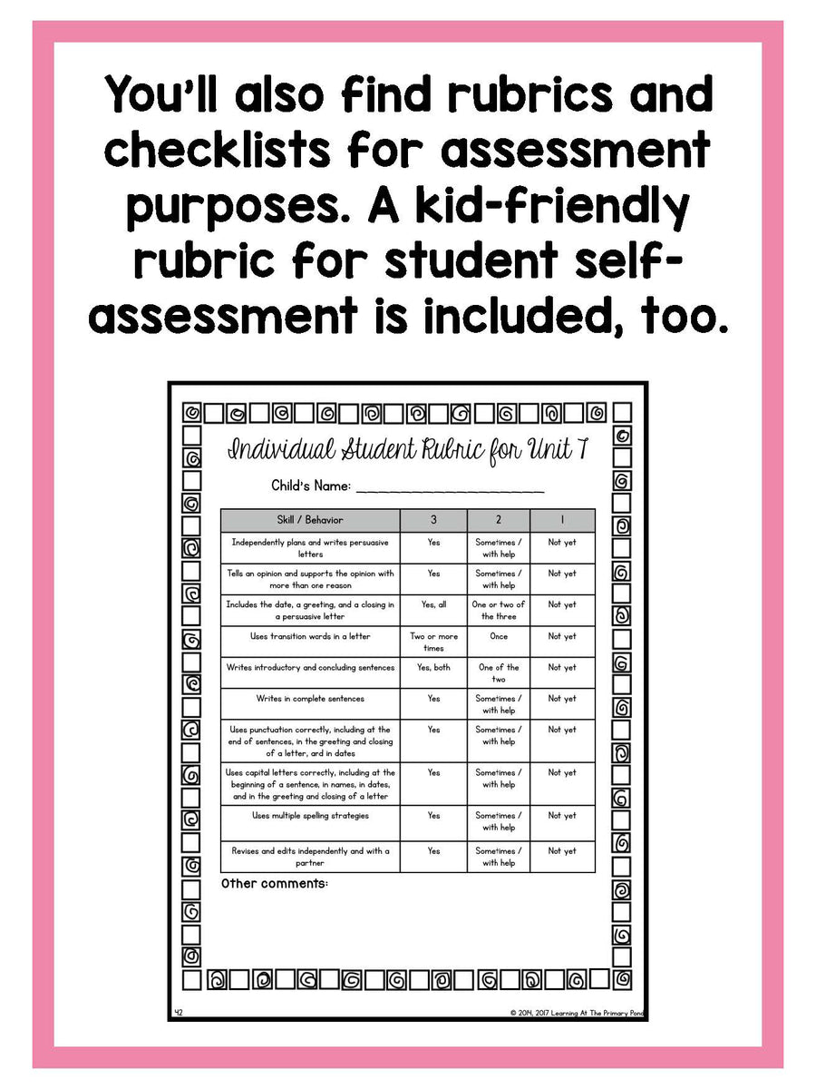 First Grade Persuasive Letter Writing Lessons {1st Grade Writing Works ...