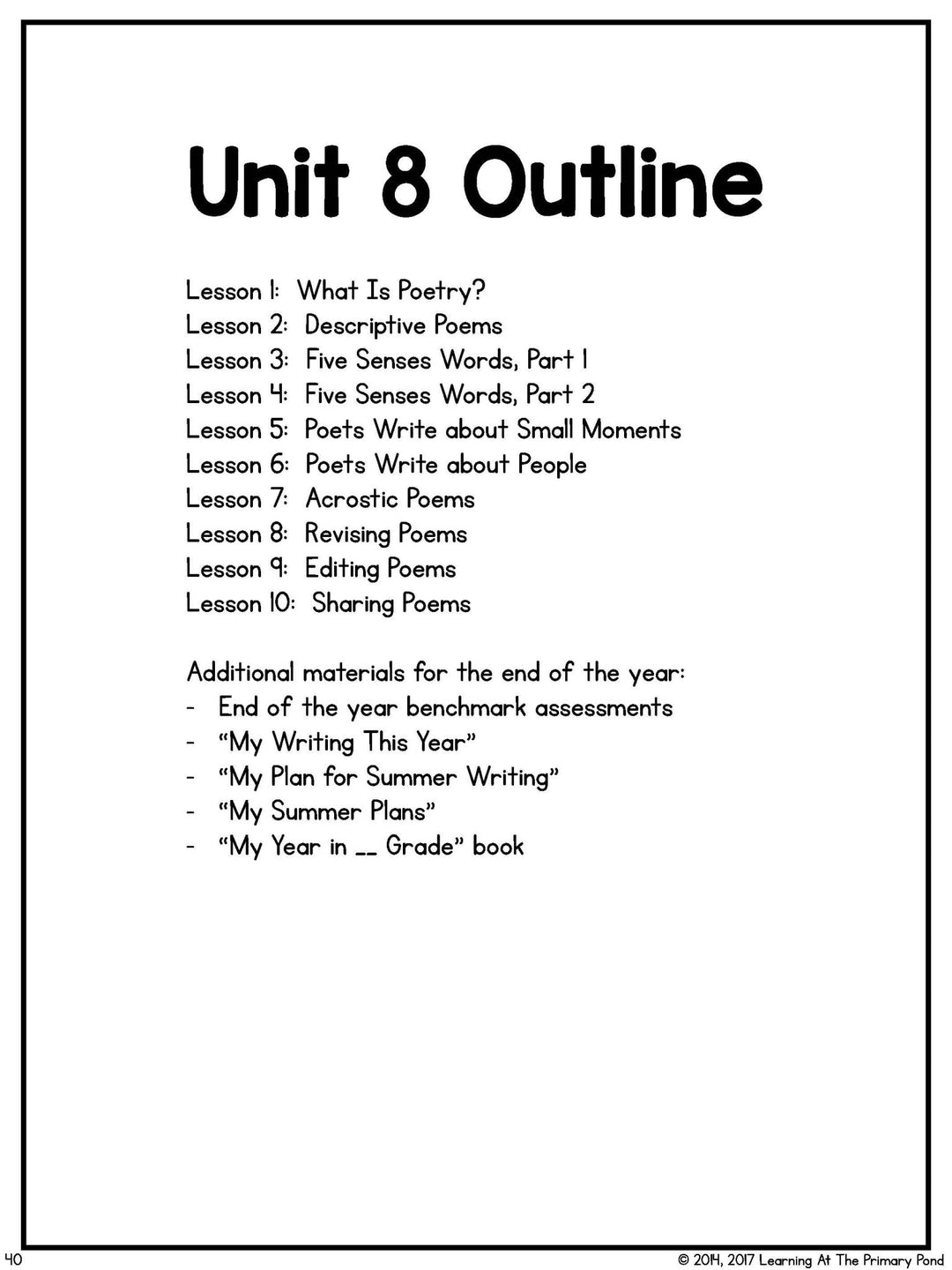 First Grade Poetry Writing Lessons {1st Grade Writing Workshop Unit 8 ...