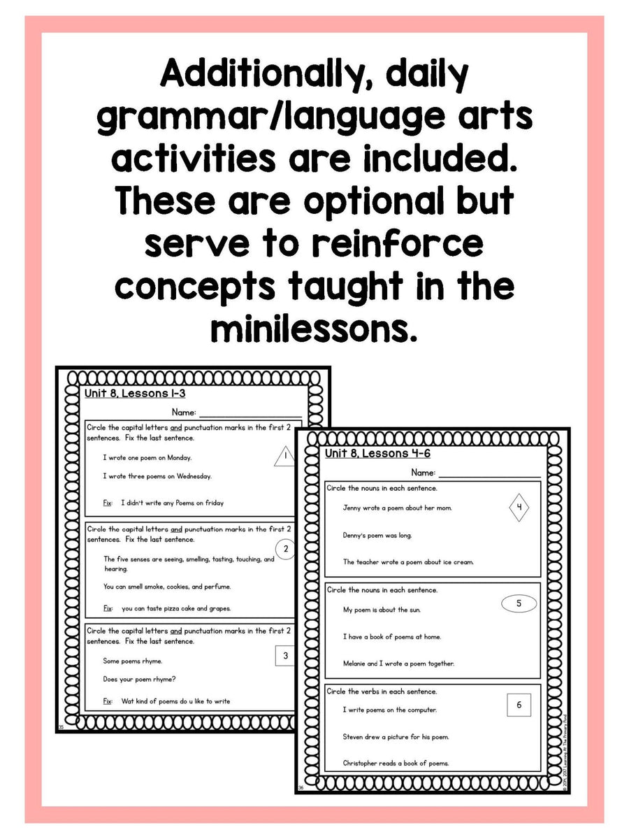 First Grade Poetry Writing Lessons {1st Grade Writing Workshop Unit 8 ...