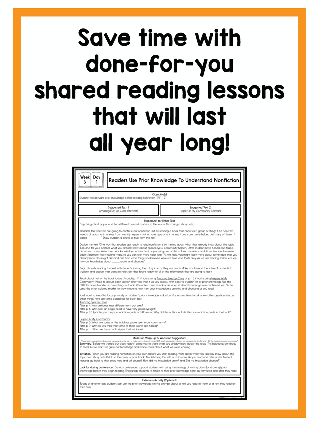 First Grade Reading Workshop BUNDLE of Shared Reading Lessons ...