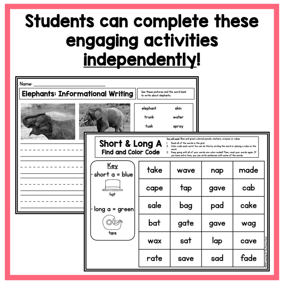 First Grade Centers – Learning at the Primary Pond