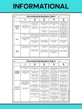 First Grade Writing Rubrics - Narrative, Informational, and Opinion Ge ...