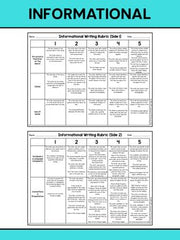 First Grade Writing Rubrics - Narrative, Informational, and Opinion Ge ...
