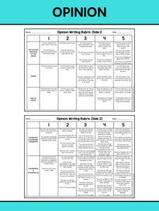 First Grade Writing Rubrics - Narrative, Informational, and Opinion Ge ...