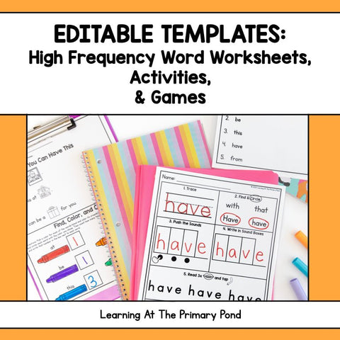 High Frequency Word BUNDLES – Learning at the Primary Pond