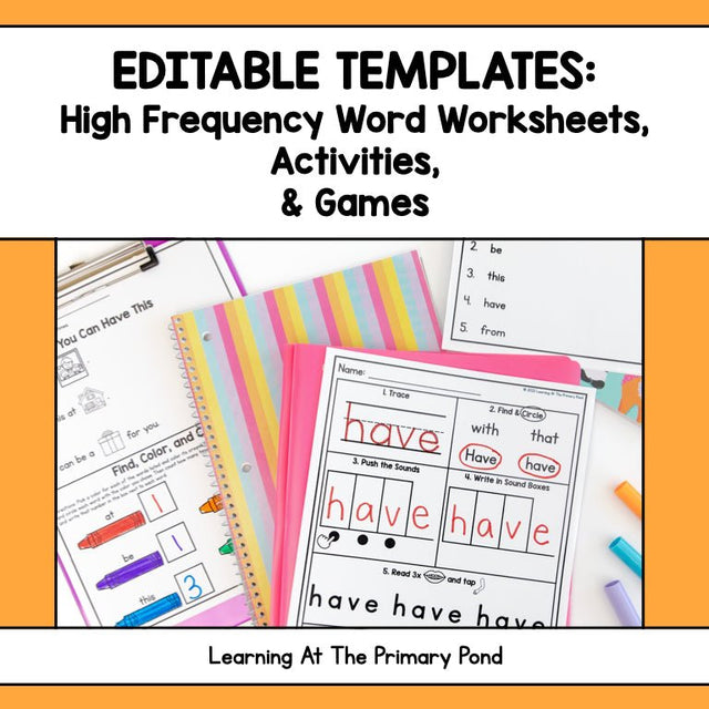 High Frequency Word BUNDLES – Learning at the Primary Pond