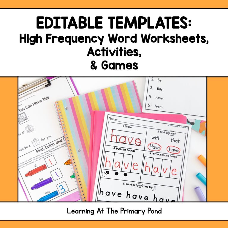 High Frequency Word BUNDLES – Learning at the Primary Pond
