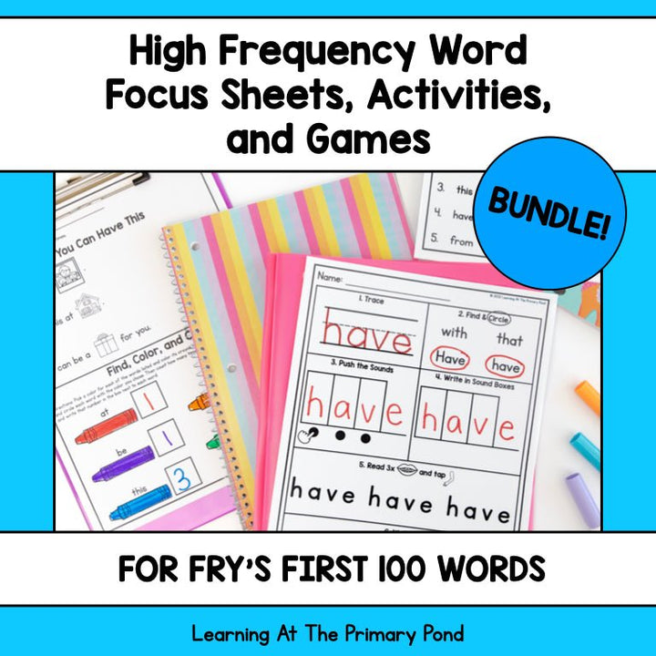 High Frequency Word Worksheets & Games BUNDLE | Fry’s First 100 Sight ...