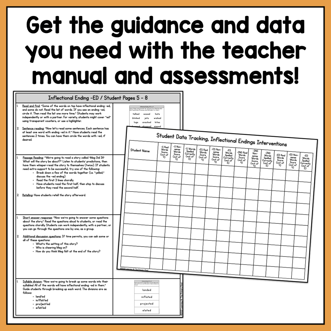 Inflectional Endings Intervention Pack | No-Prep, Phonics-Based Readin ...