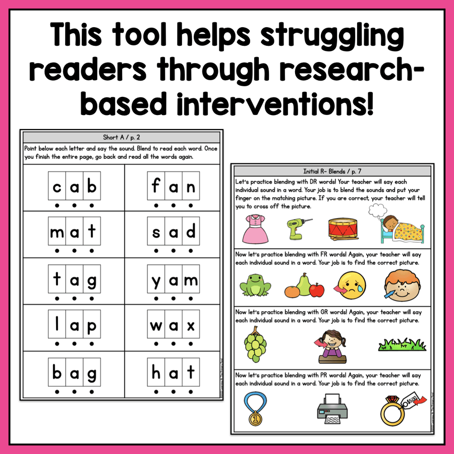 K-2 Phonics-Based Reading Intervention Packs Bundle – Learning at the ...