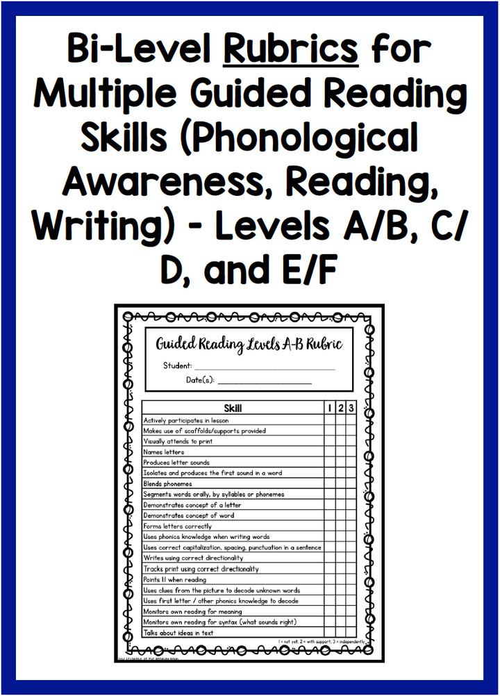 Kindergarten Guided Reading Checklists and Rubrics – Learning at the ...