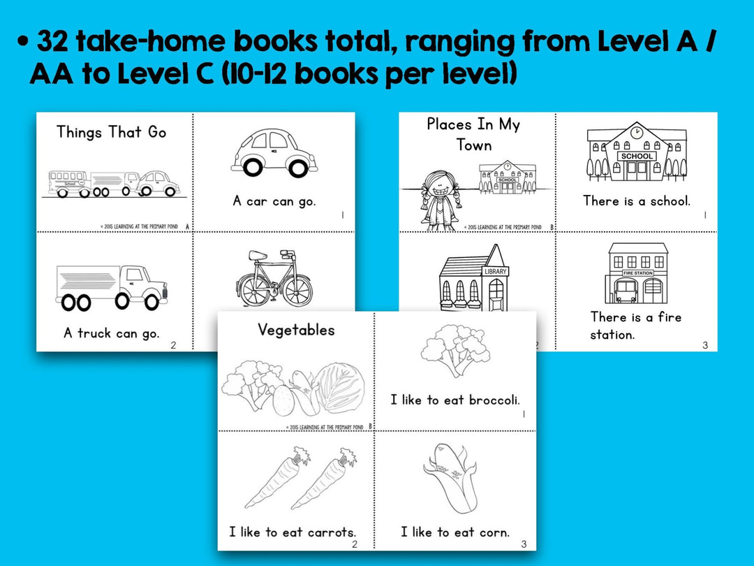 Kindergarten Homework - Reading BUNDLE {for Guided Reading levels A-C ...