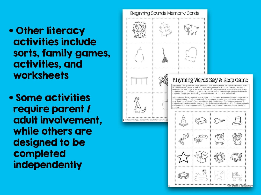 Kindergarten Homework - Reading BUNDLE {for Guided Reading levels A-C ...