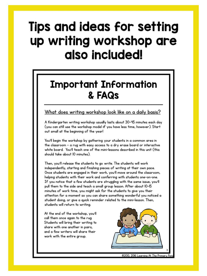 Kindergarten How-To Writing Lessons {Kinder Writing Workshop Unit 4 ...