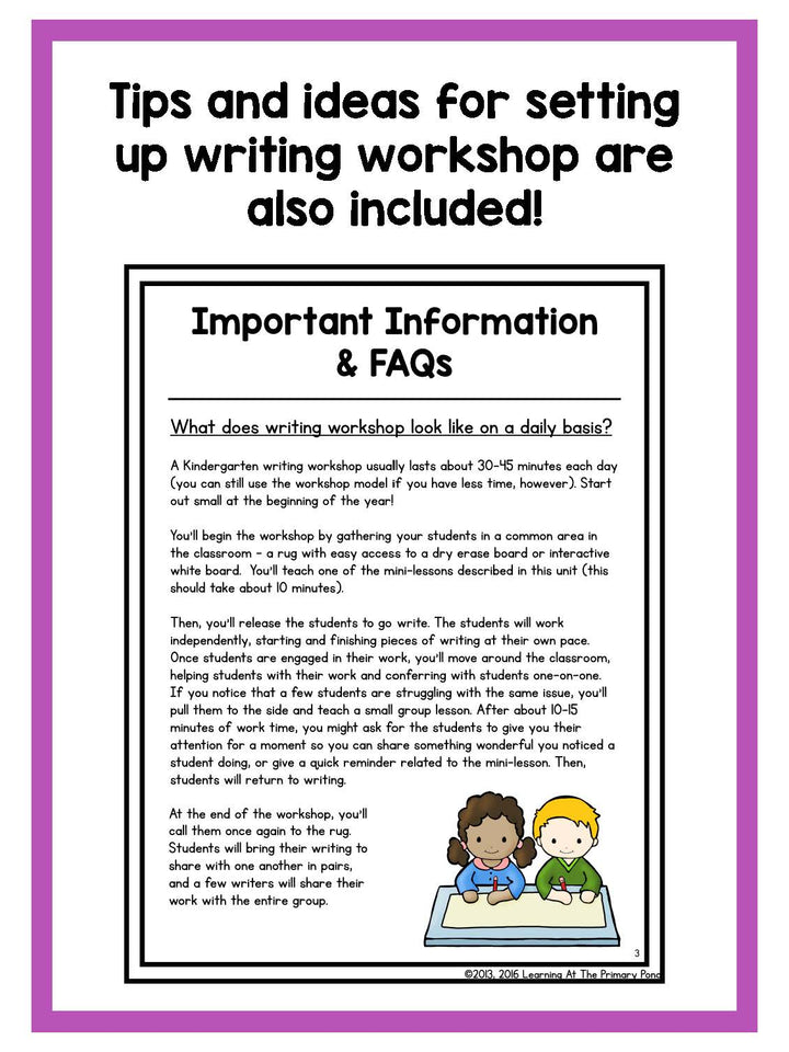 Kindergarten Nonfiction Writing Lessons {Kinder Writing Workshop Unit ...