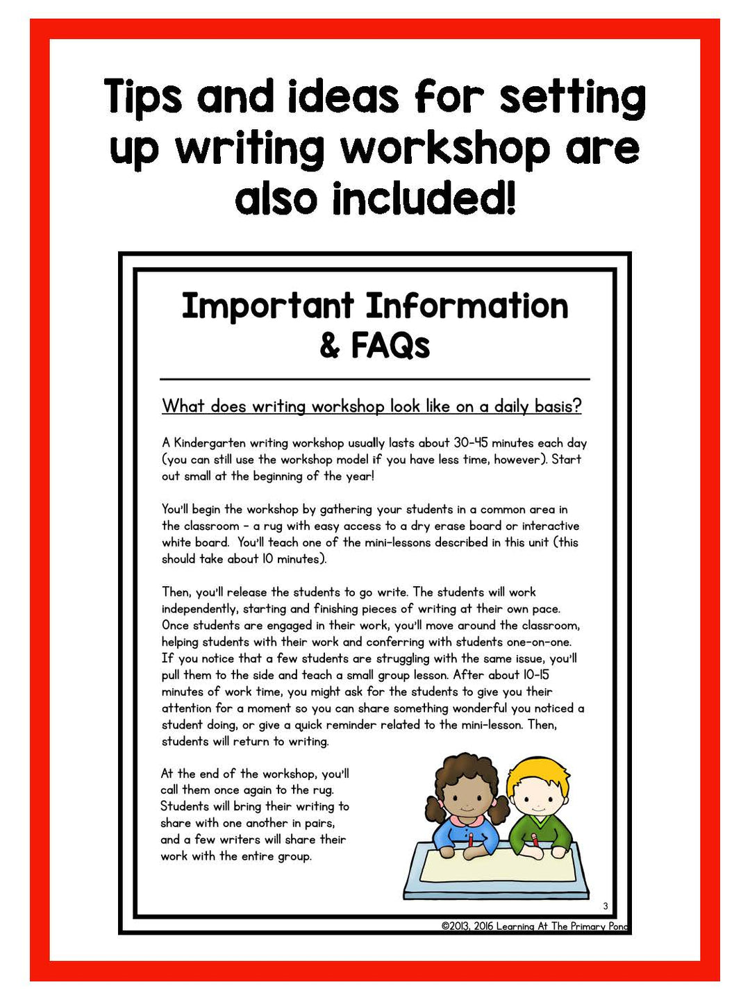 Kindergarten Writing Workshop Introduction Unit {Kinder Writing Worksh ...