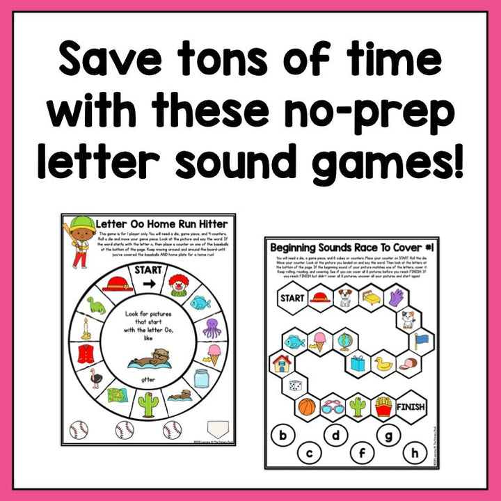 Letter Sounds Games: Kindergarten No-Prep Phonics – learning-at-the ...