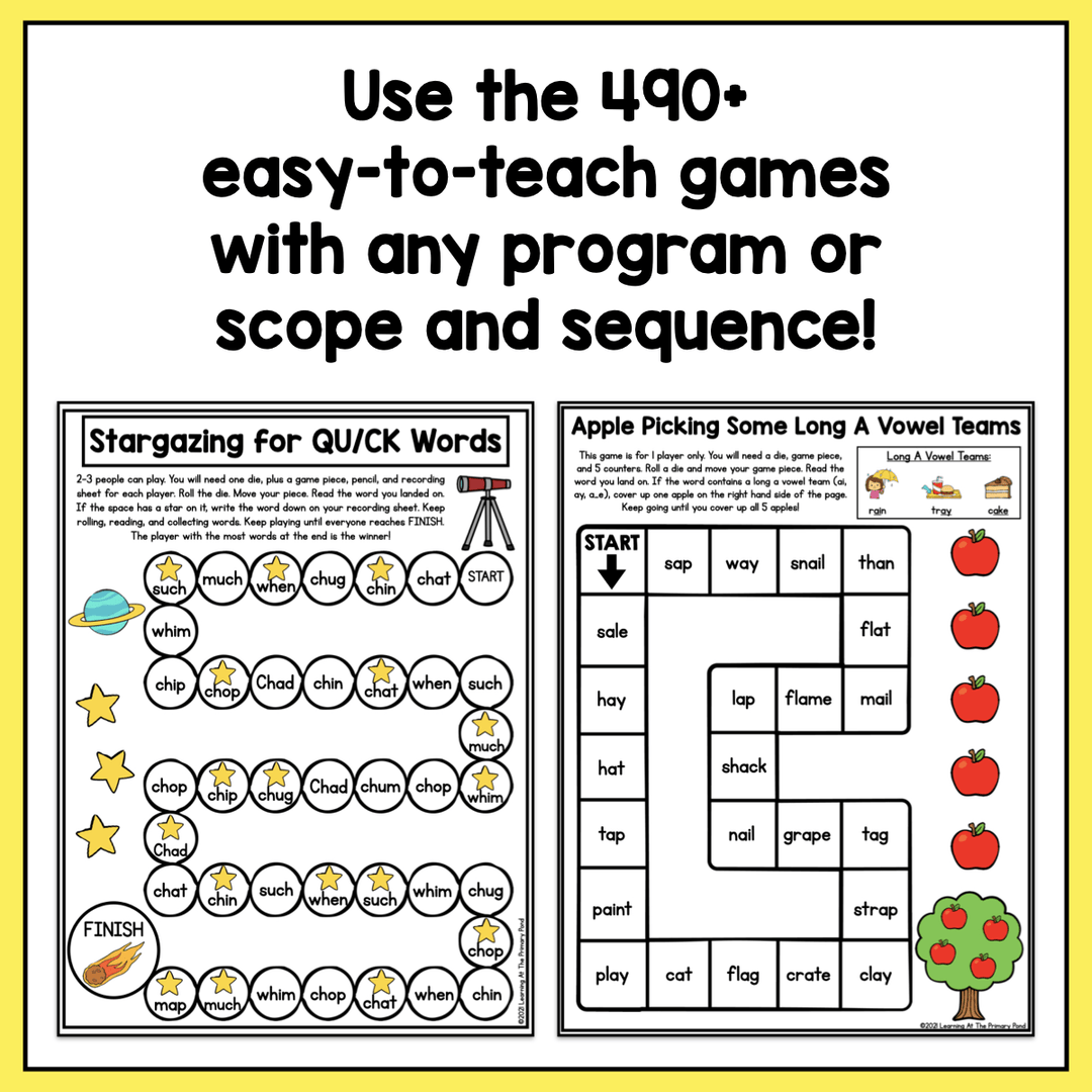 No-Prep Phonics Games Bundle K-2 MEGA Bundle – Learning at the Primary Pond