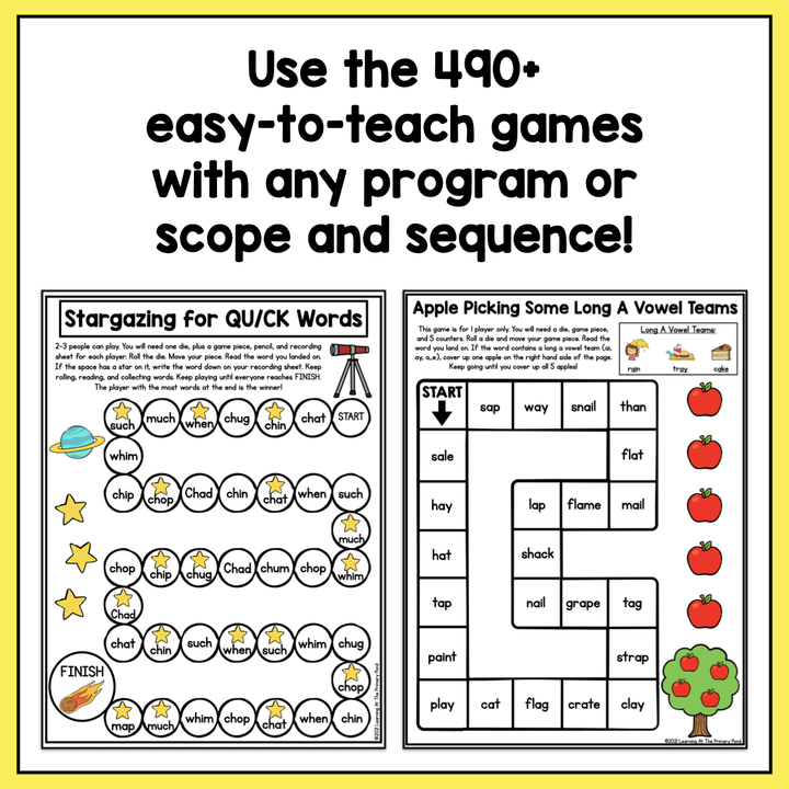 No-Prep Phonics Games Bundle K-2 MEGA Bundle – Learning at the Primary Pond