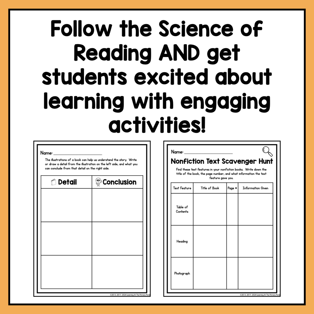 Reading Comprehension Lesson Plans for K-1 {Unit 6: Text Features & Il ...