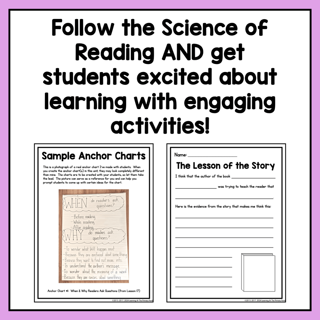 Reading Comprehension Lesson Plans for K-1 {Unit 8: Asking Questions ...