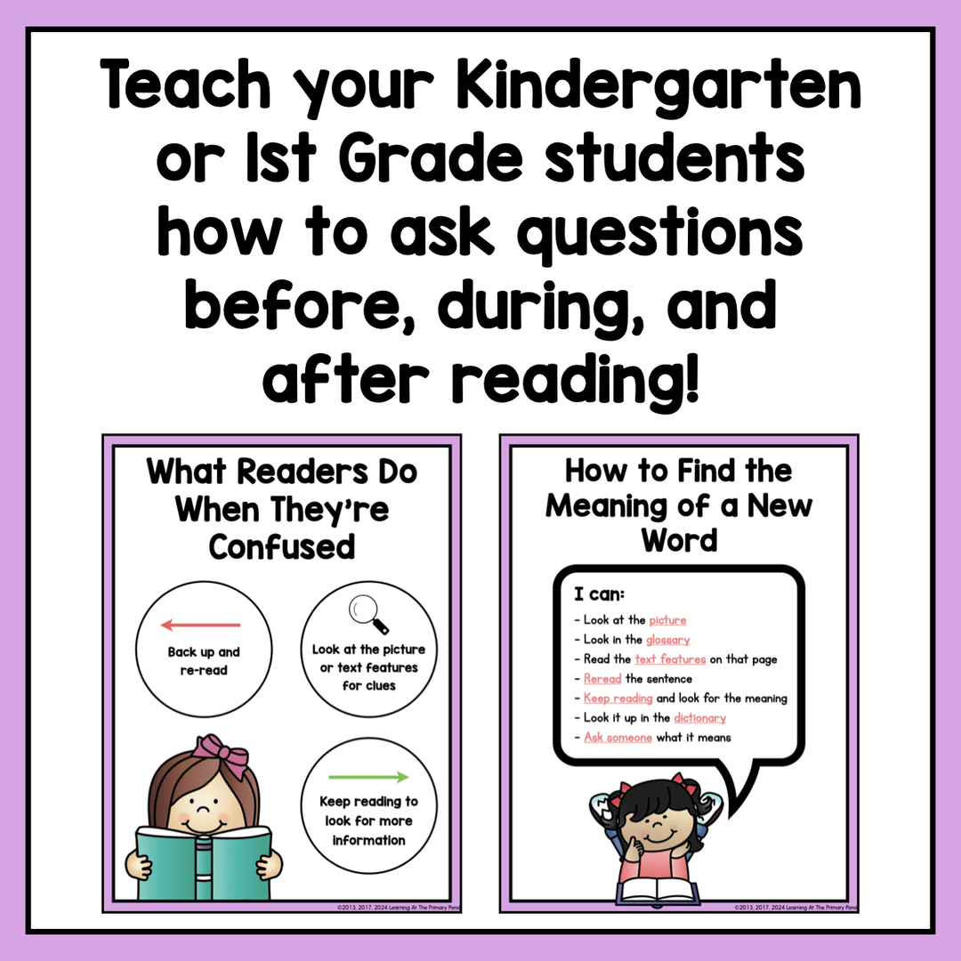 Reading Comprehension Lesson Plans for K-1 {Unit 8: Asking Questions ...