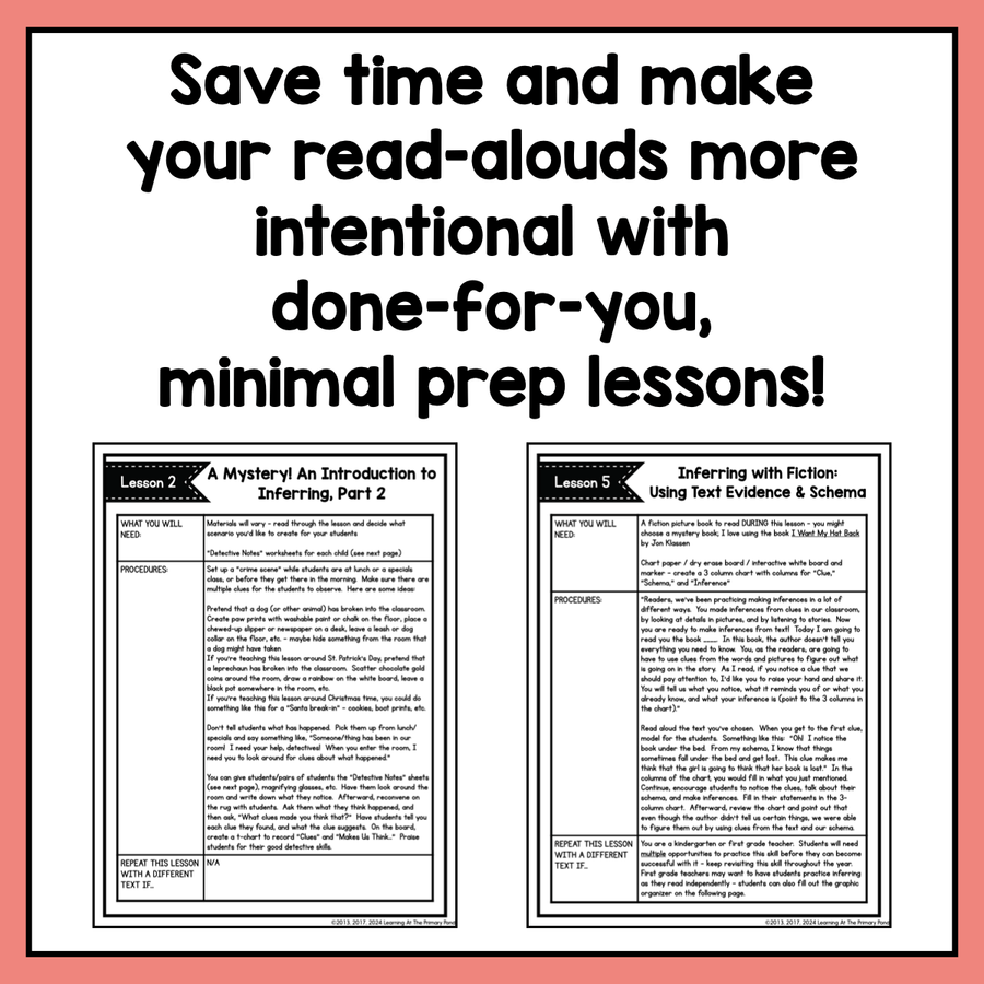 Reading Comprehension Lesson Plans for K-1 {Unit 9: Making Inferences ...