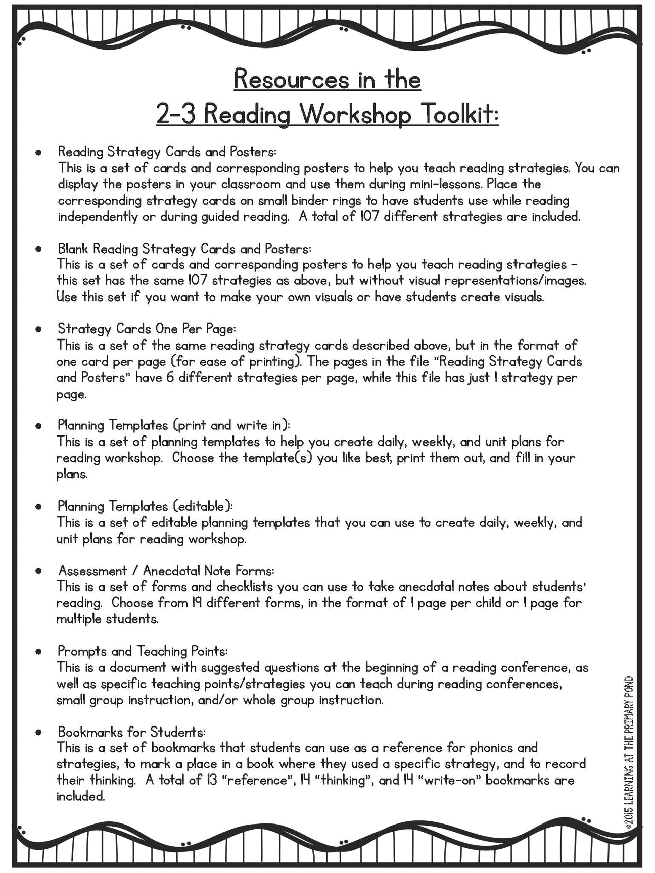 Reading Workshop Toolkit for Second and Third Grade – Learning at the ...