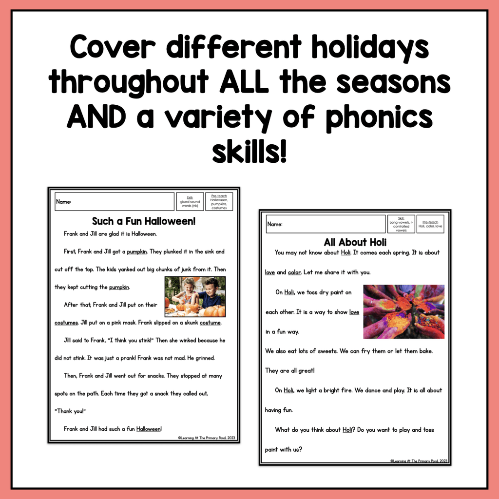 Seasonal Decodable Texts for 2nd Grade | All Seasons and Holidays Bund ...