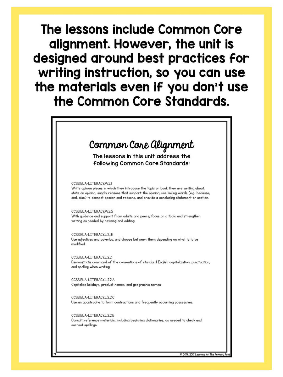 Second Grade Opinion Writing Lessons {2nd Grade Writing Workshop Unit ...