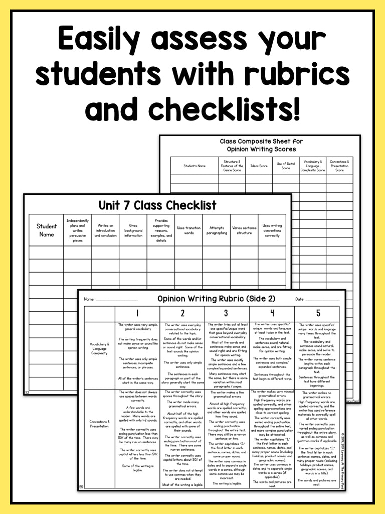 Second Grade Opinion Writing Lessons {2nd Grade Writing Workshop Unit ...