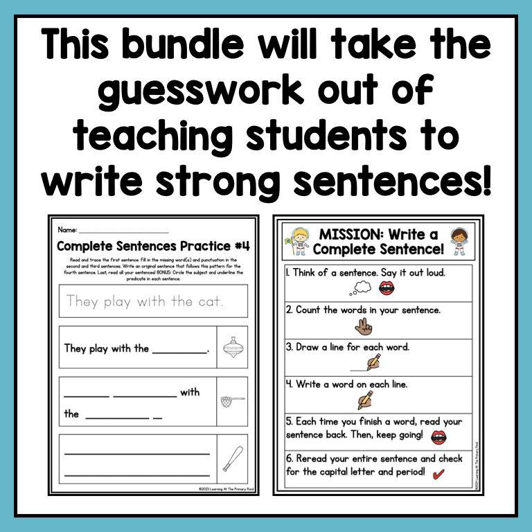 Sentence Writing Success Toolkit for 1st Grade – learning-at-the ...