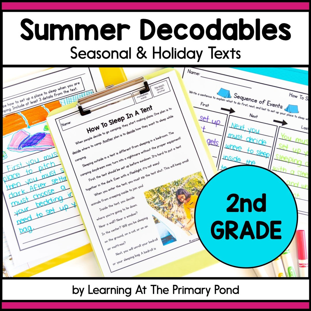 Summer Decodable Texts for 2nd Grade | Passages on Summer and Summer H ...