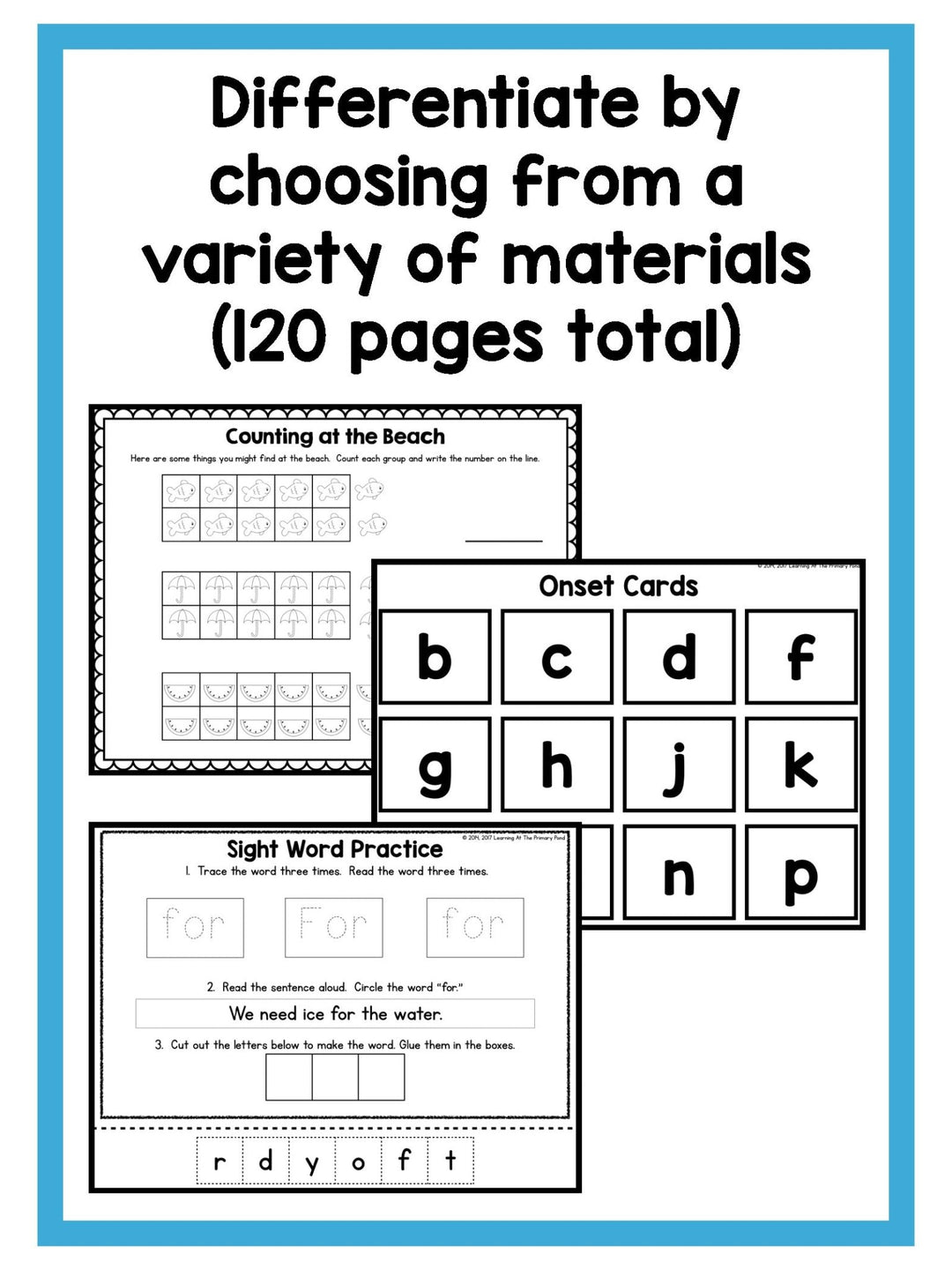Summer Homework Pack for Rising First Graders (who have completed Kind ...