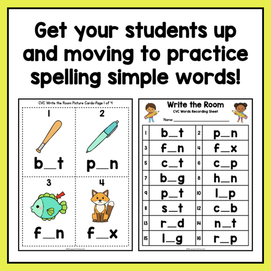 Write the Room | Phonics-Based Encoding Practice for Kindergarten ...