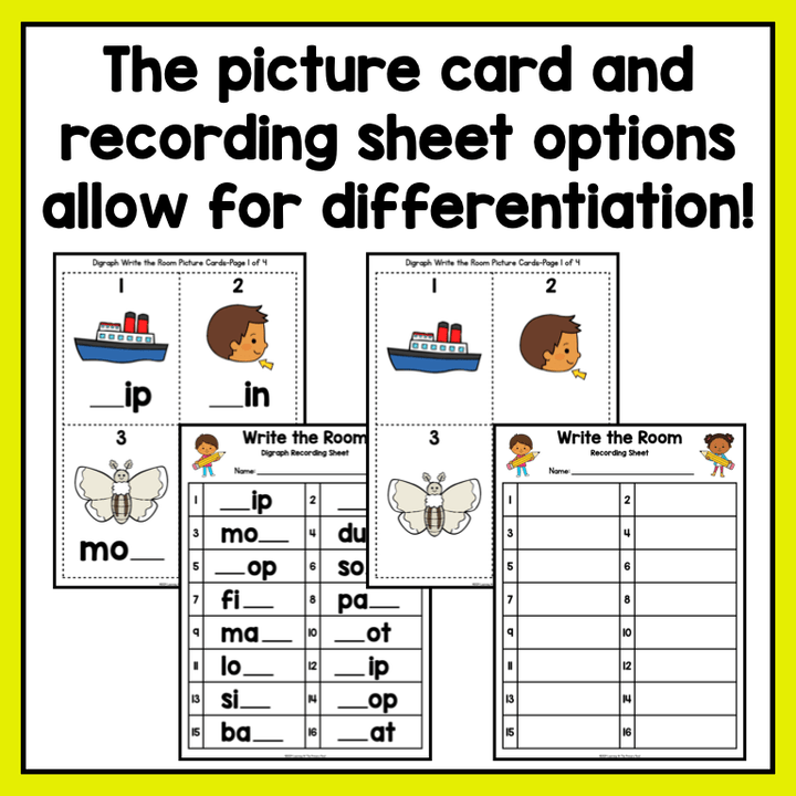 Write the Room | Phonics-Based Encoding Practice for Kindergarten ...